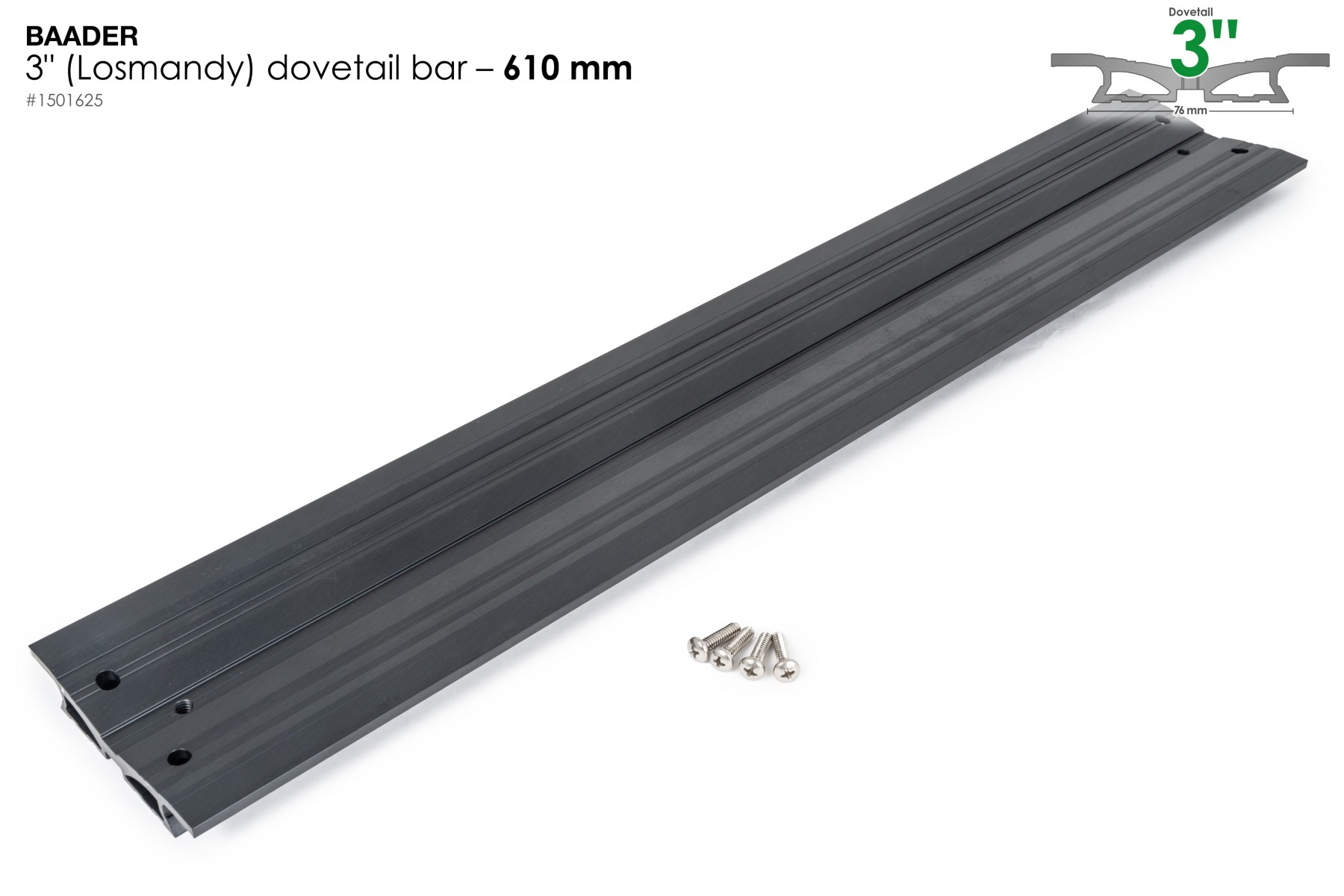 Baader 3" Dove Tail Bar, 610mm (24") | First Light Optics